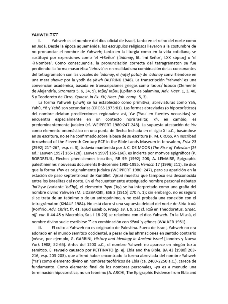 Yahweh יהוה | PDF | Yahvé | Tetragrammaton