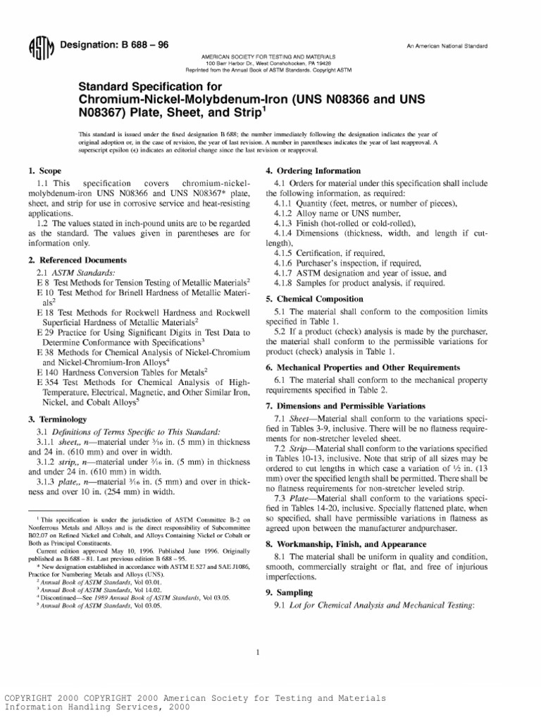 Astm B688 | PDF