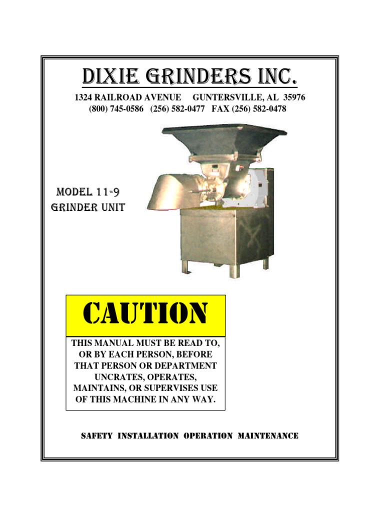 Manual Weiler Grinder | PDF | Grinding (Abrasive Cutting) | Screw