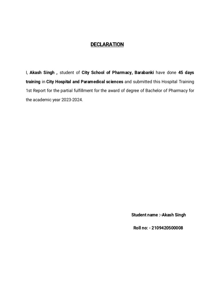 Declaration | PDF | Self-Improvement | Science & Mathematics