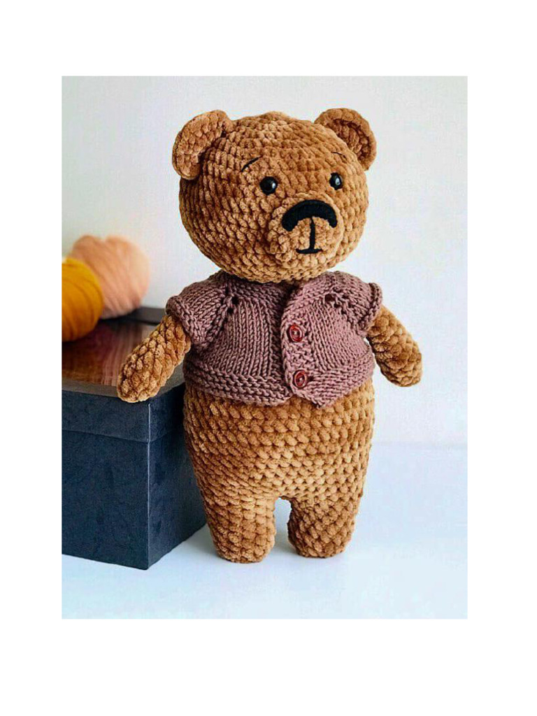Stuffed Crochet Teddy Bear PDF Amigurumi Free Pattern | PDF | Crochet ...