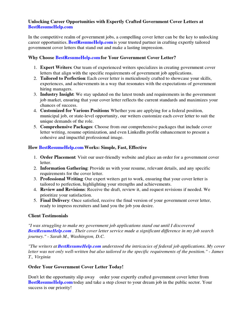 Government Cover Letter Examples Canada | PDF | Résumé