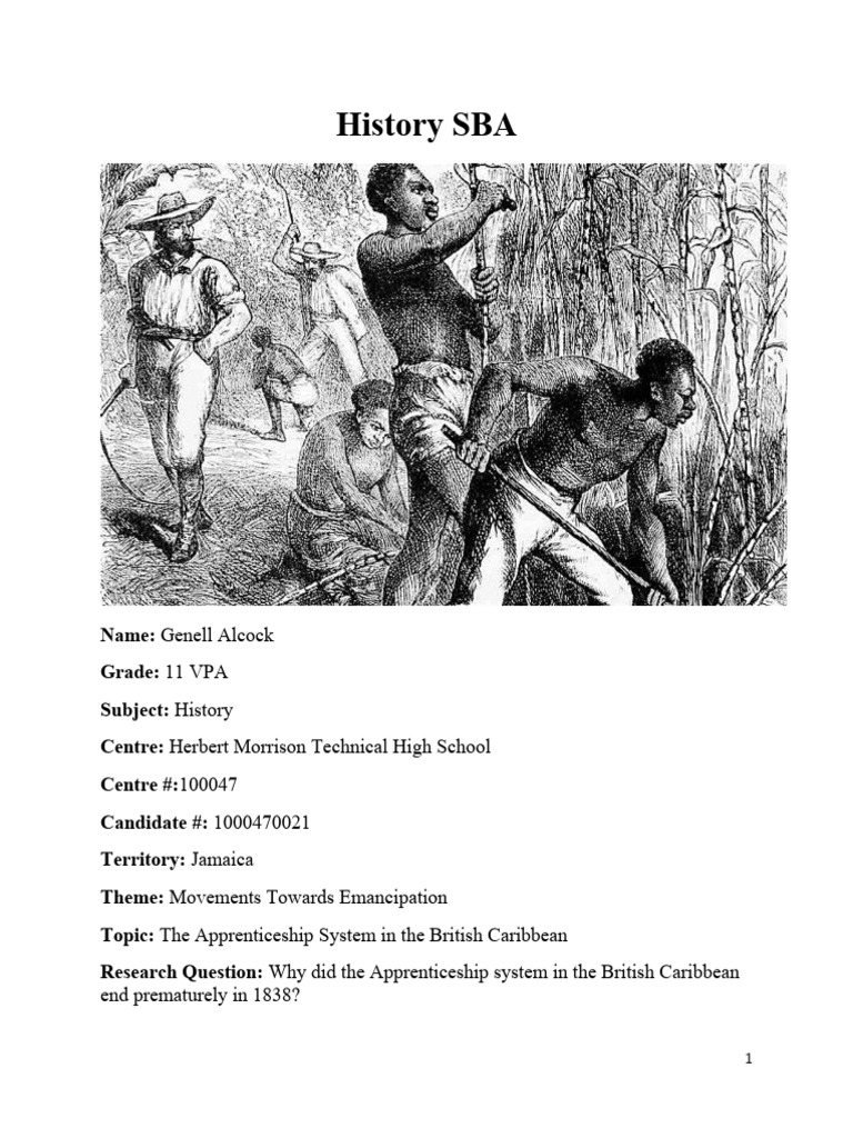 History SBA 2 | PDF | Abolitionism | Slavery