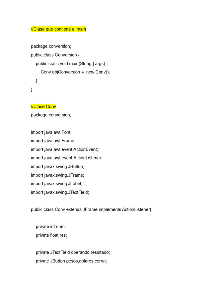 Convertidor Pesos Dolares Java Swing | PDF | Ingeniería de Sistemas ...