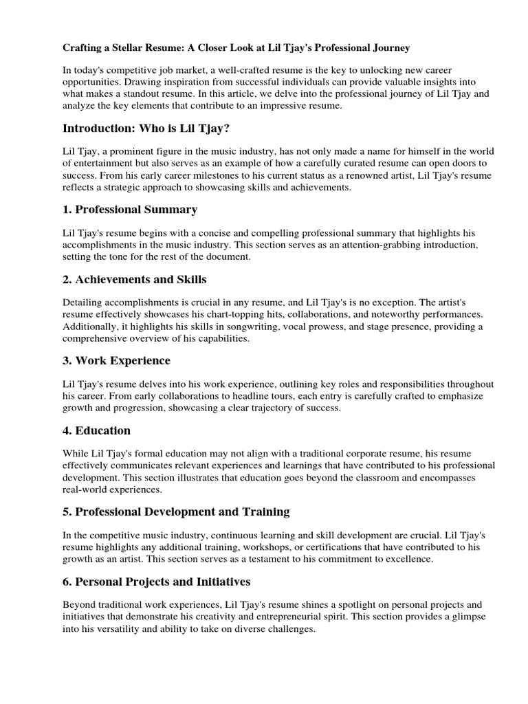 Resume Lil Tjay | PDF | Résumé | Spotify