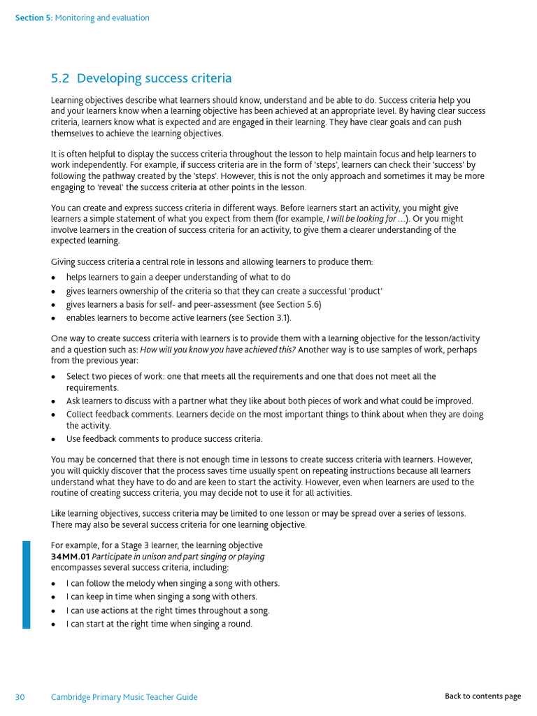 Intro 0068 w2.2 Developing Success Criteria | PDF | Learning | Communication