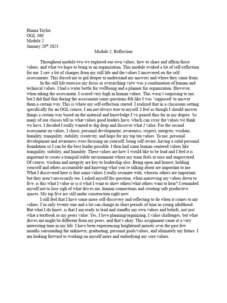 Module 2 - Values | PDF | Behavioural Sciences | Psychological Concepts