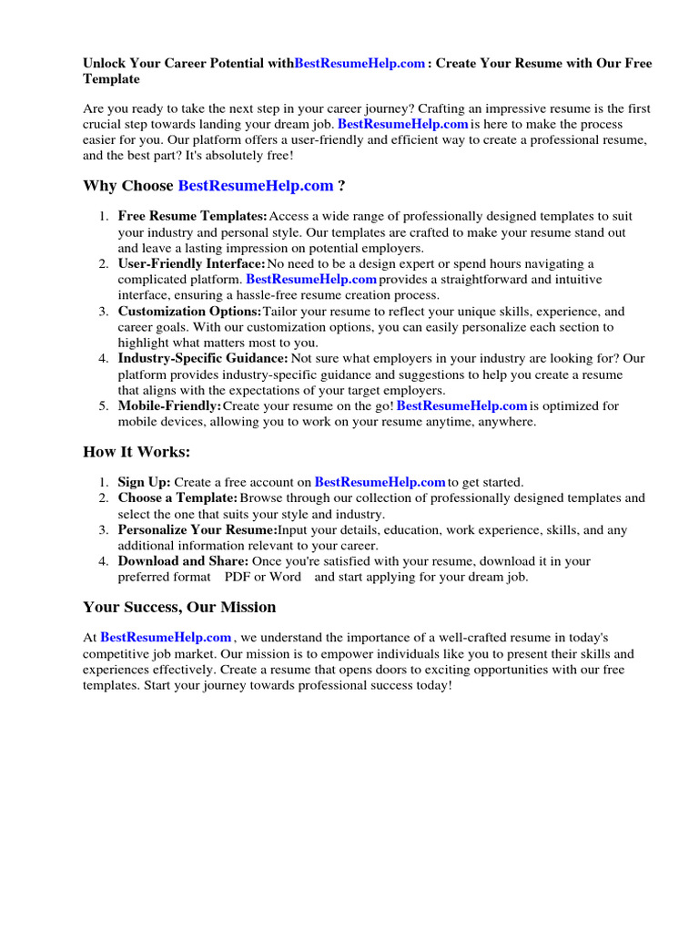 Create Resume Free Template | PDF | Résumé | Usability