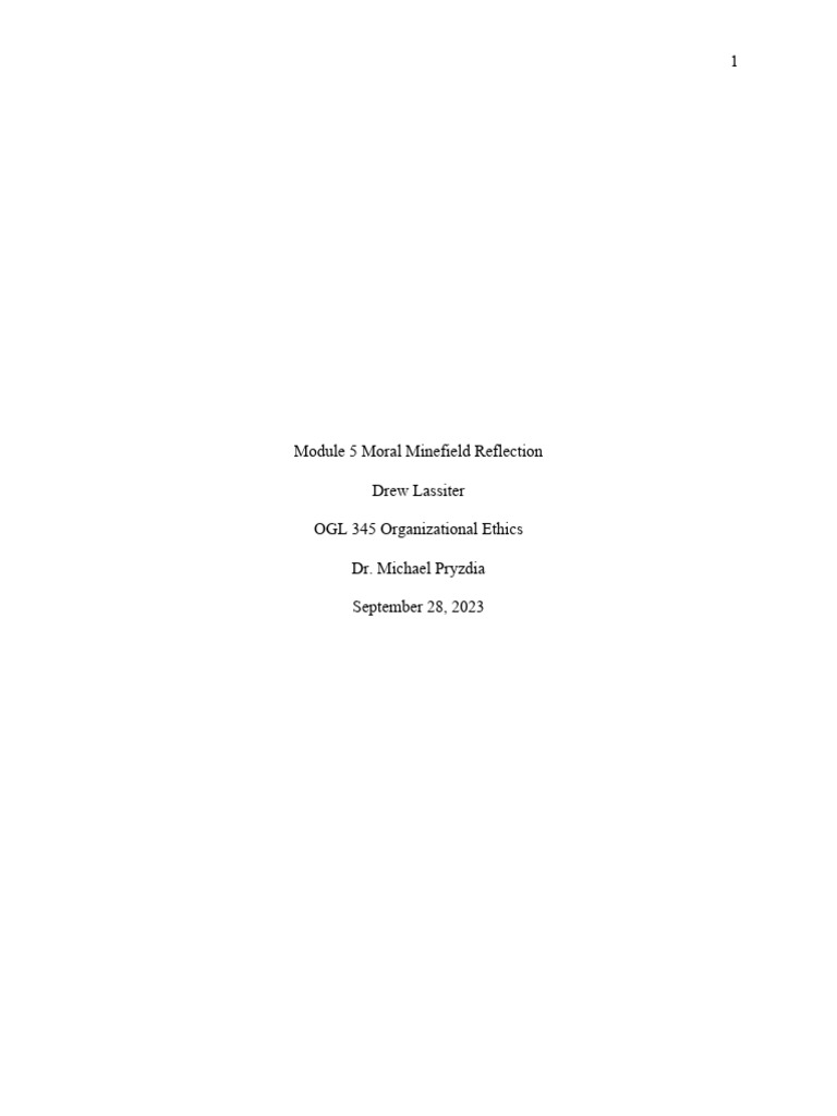 Ogl 345 Module 5 Moral Minefield Reflection | PDF | Leadership ...