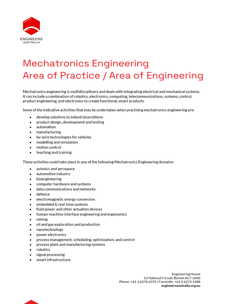 Mechatronics Engineering Aop Aoe - Final | PDF | Mechatronics | Engineering