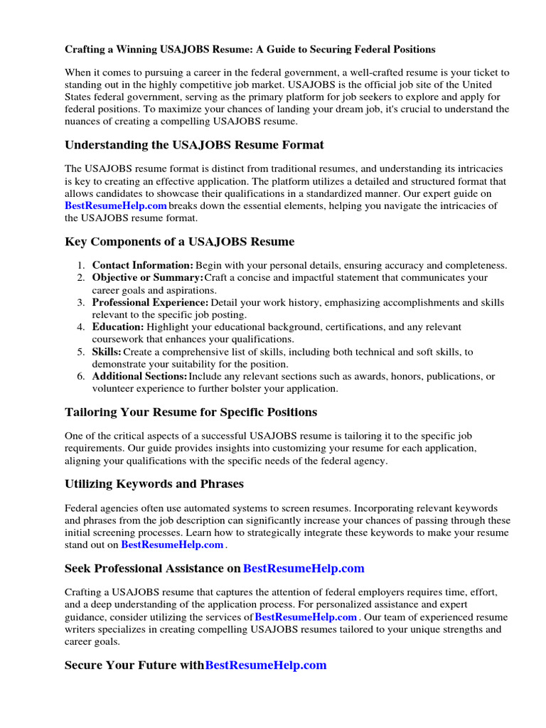 Usajobs Resume Example | PDF | Résumé