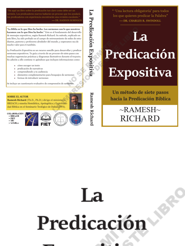Libro de Predicacion Expositiva DR Ramesh Richard | PDF | Sermón ...