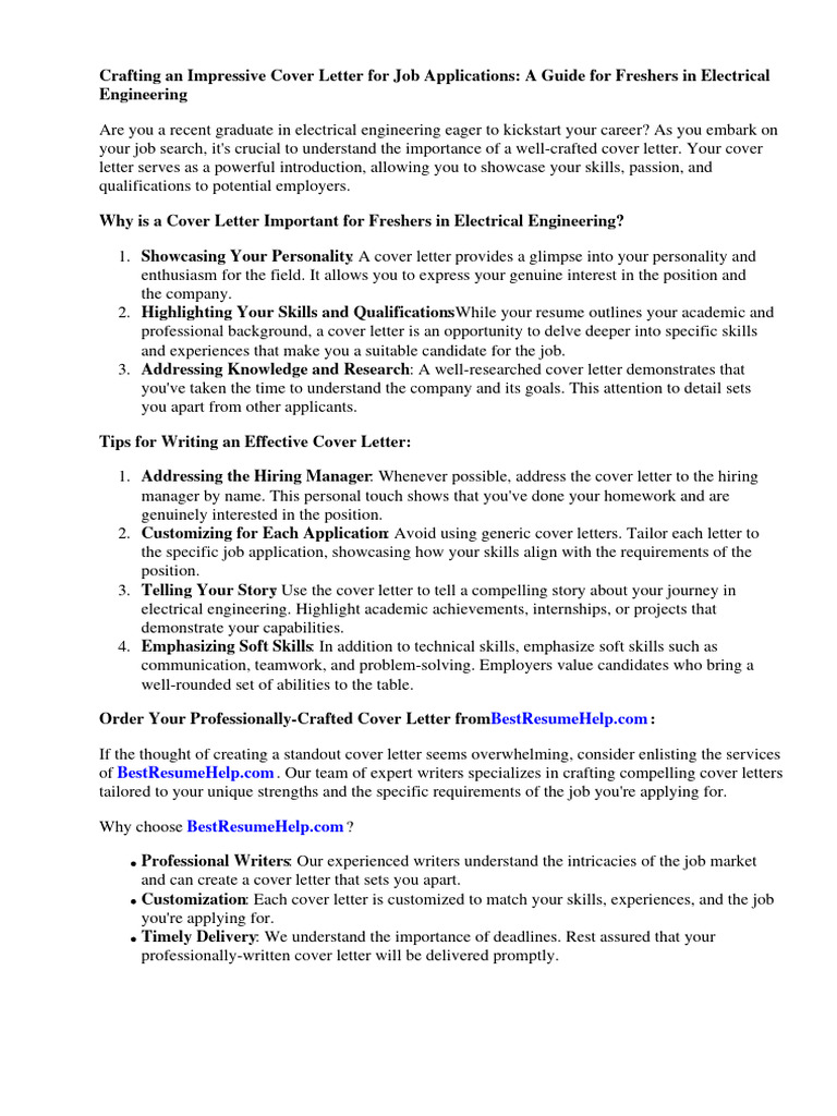 Freshers' Guide to EE Cover Letters | PDF | Résumé | Recruitment