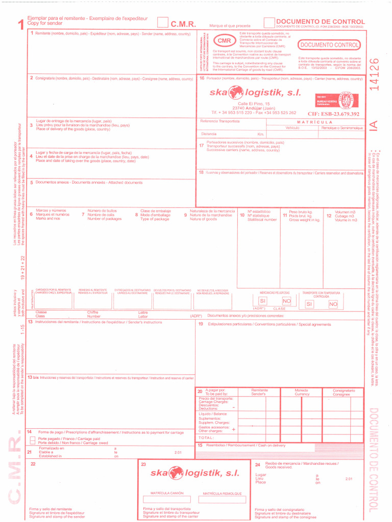 Formato CMR | PDF
