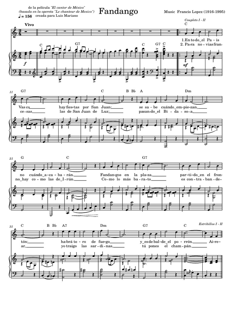 Fandango Film El Cantor de Mexico | PDF