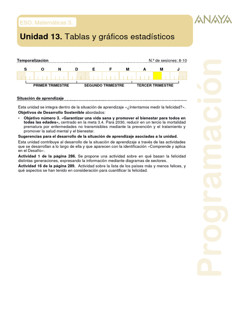 Mat3e U13 | Descargar gratis PDF | Evaluación | Estadísticas