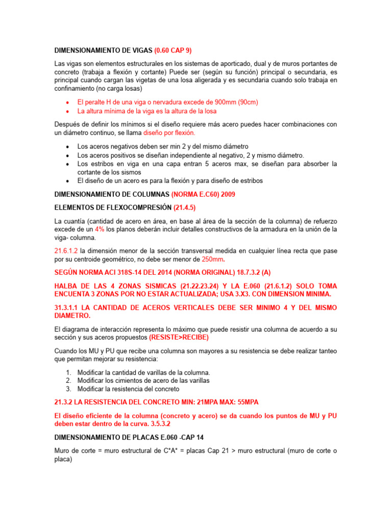 Dimensionamiento Estructural: Vigas y Columnas | PDF | Fundación (Ingeniería) | Ingeniería de ...