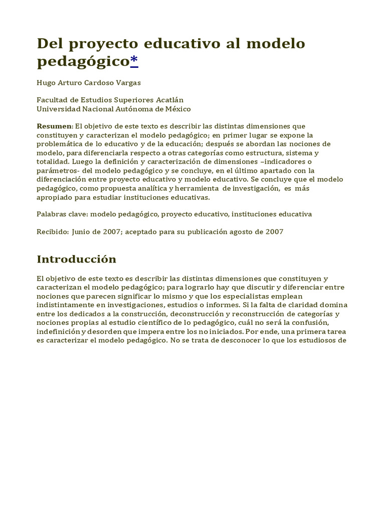 Cardoso-Proyecto Compressed | PDF | Pedagogía | Teoría