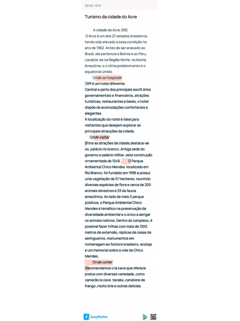 Documento Do Turismo Do Acre | PDF