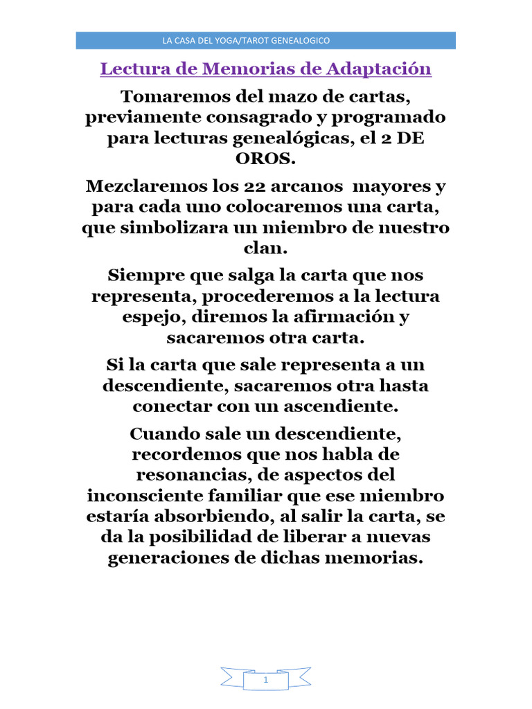 Lectura de Memorias de Adaptación | PDF