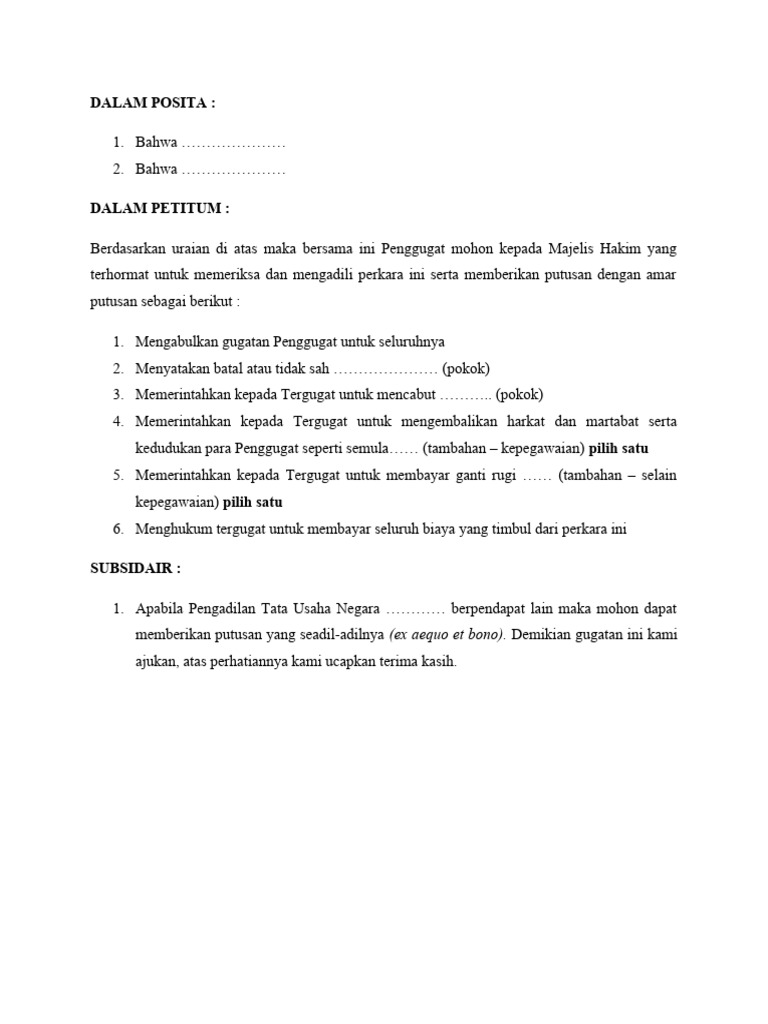Posita Dan Petitum | PDF