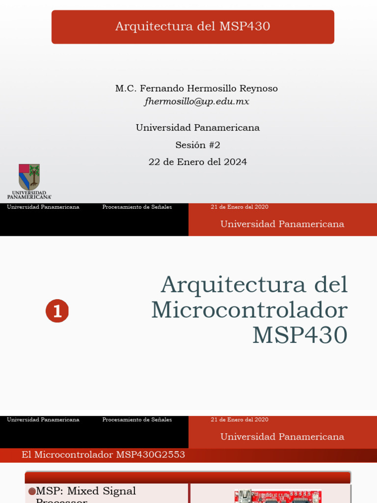 Session 2 - MSP430 Architecture | PDF | Unidad Central de procesamiento | Microcontrolador