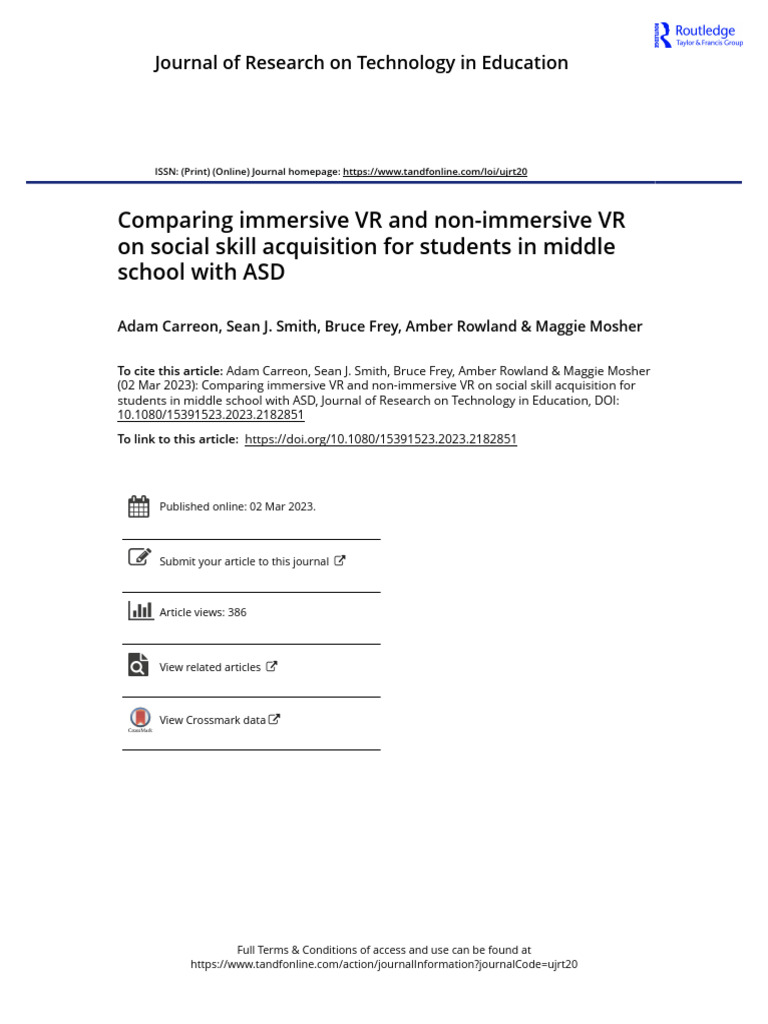 Comparing Immersive VR and Non-Immersive VR On Social Skill Acquisition ...