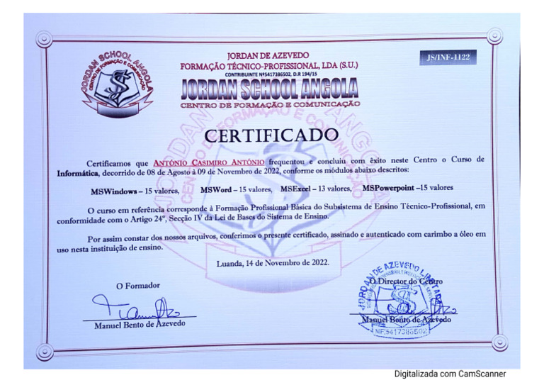 Certificado de Informática | PDF