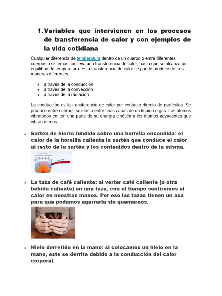 Variables y Ejemplos de Transferencia de Calor | PDF | Calor | Convección