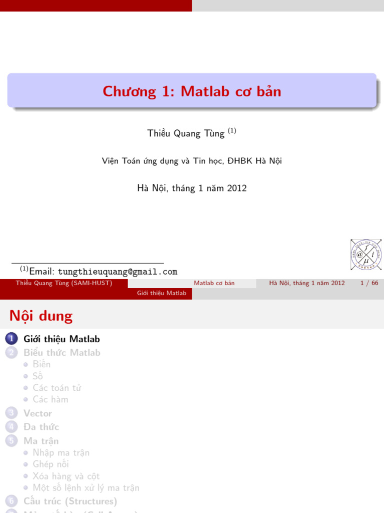 Introduction - Matlab Co Ban | PDF Introduction - Matlab Co Ban | PDF