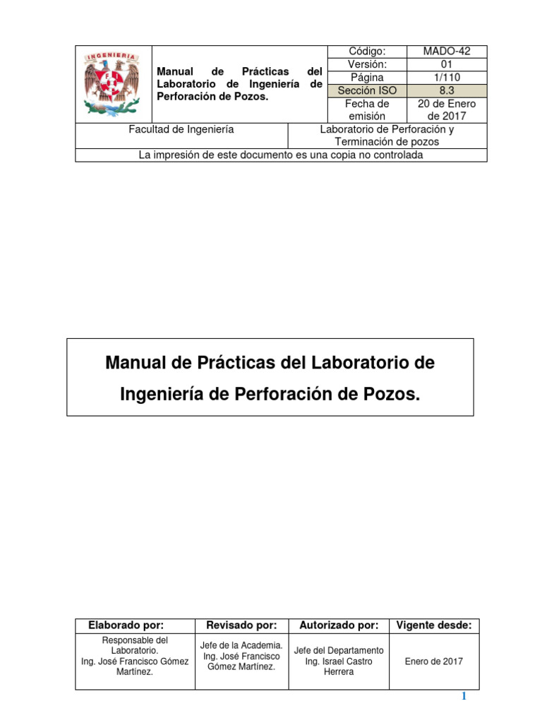 Manual Lab Ipp Con Mado 42 2018-II | PDF | Laboratorios | Pozo de petróleo