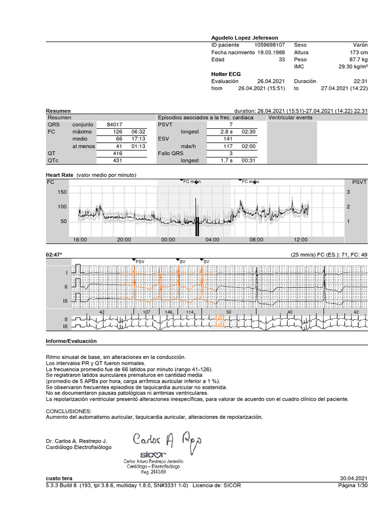 Holter | PDF | Electrocardiografia | Sistema circulatorio