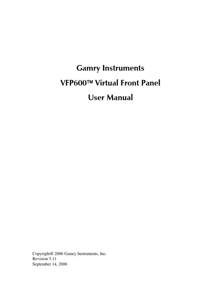 VFP600 Manual POTENCIOSTATO (Dr. Hageo) | PDF | Phase (Waves) | Filter (Signal Processing)