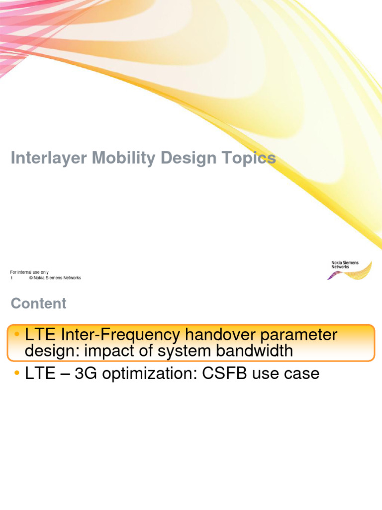 13b - LTE Inter Frequency Mobility Planning and CSFB | Download Free PDF | Lte ...