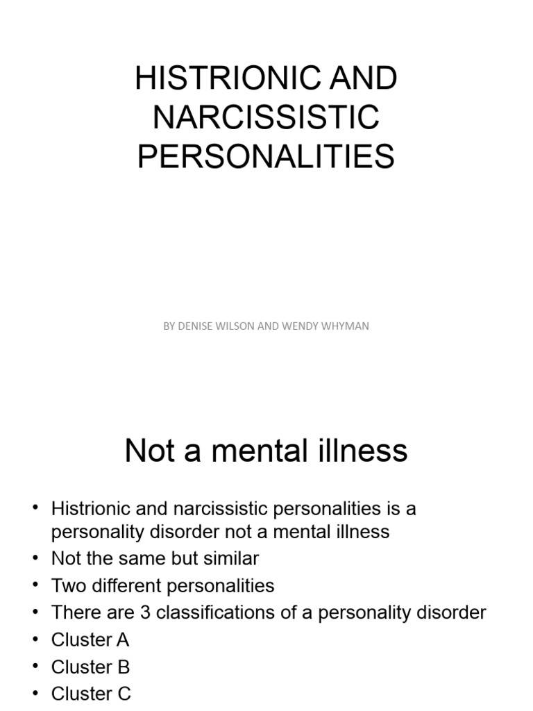 Histrionic and Narcissistic Personalities | PDF