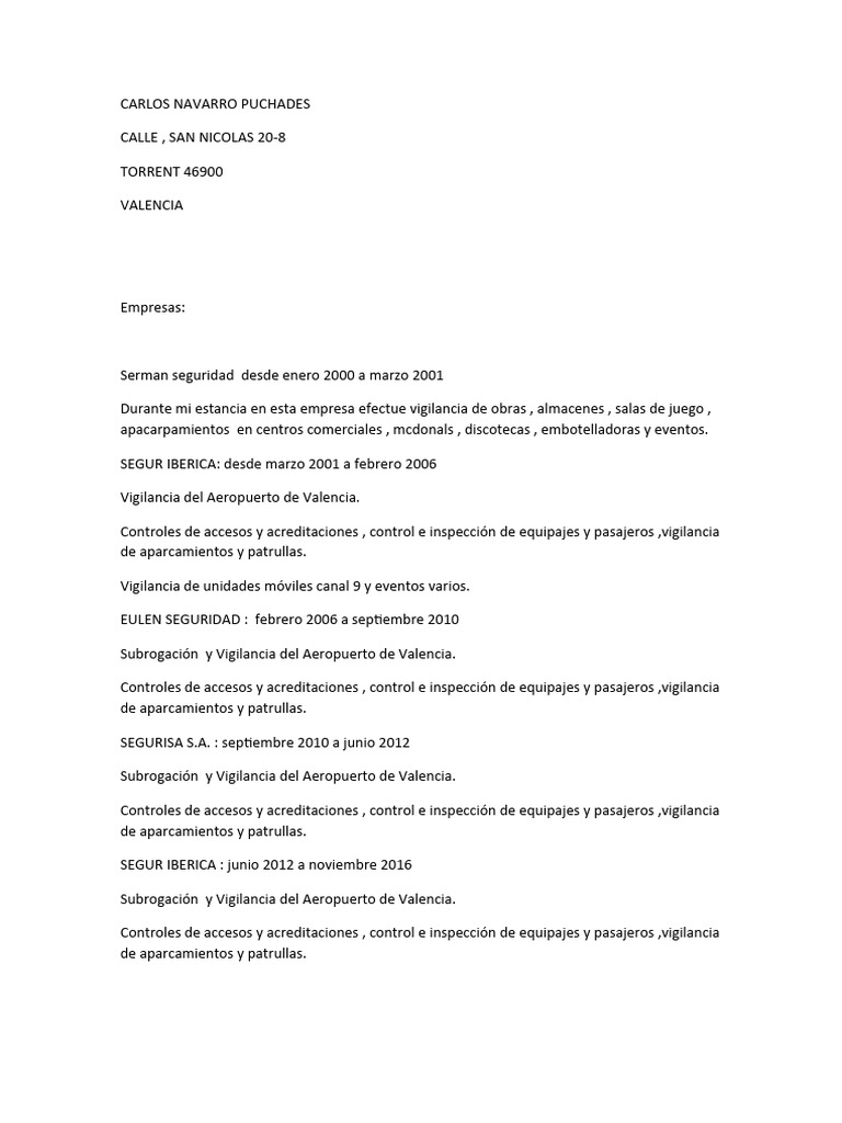 Curriculum | PDF | Aeropuerto | Vigilancia