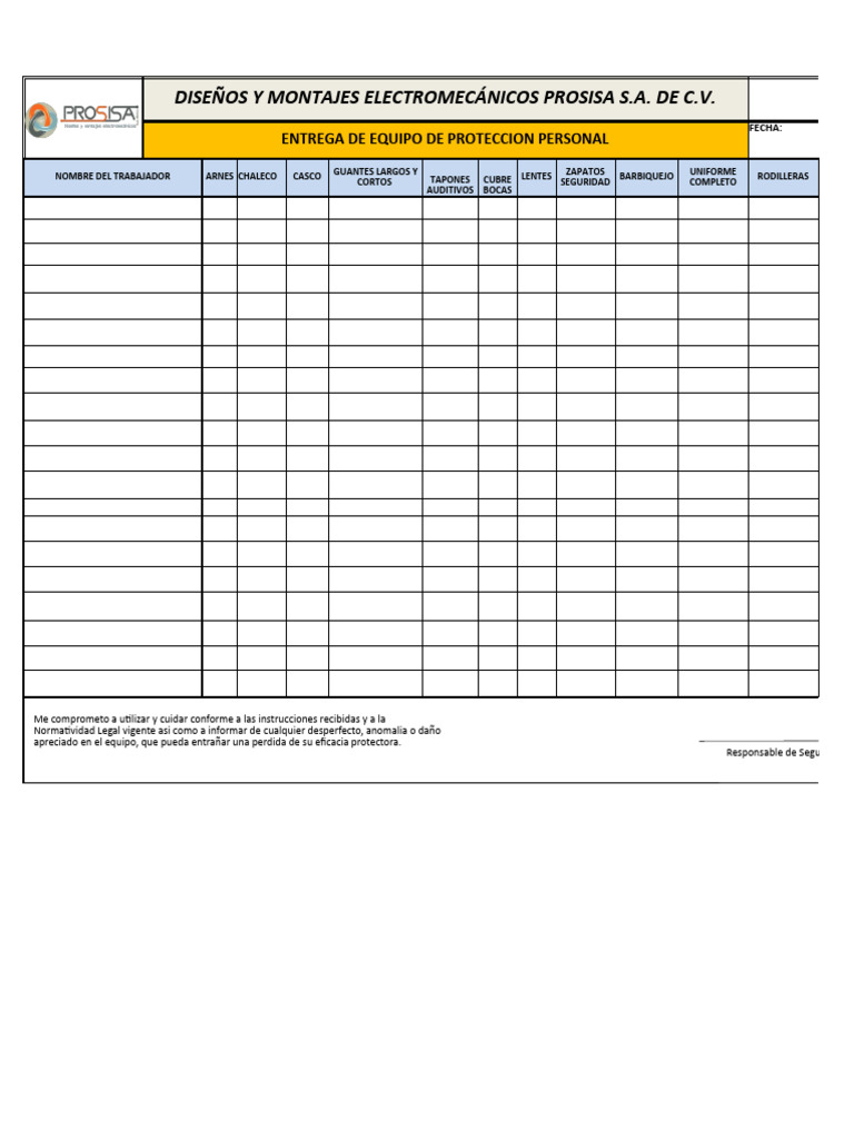 Bitacora de Epp | PDF