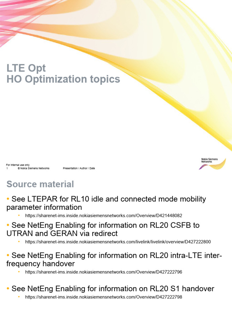 06_a OPT Topics Handovers v1_6 | PDF | Telecommunications Engineering | Physical Layer Protocols