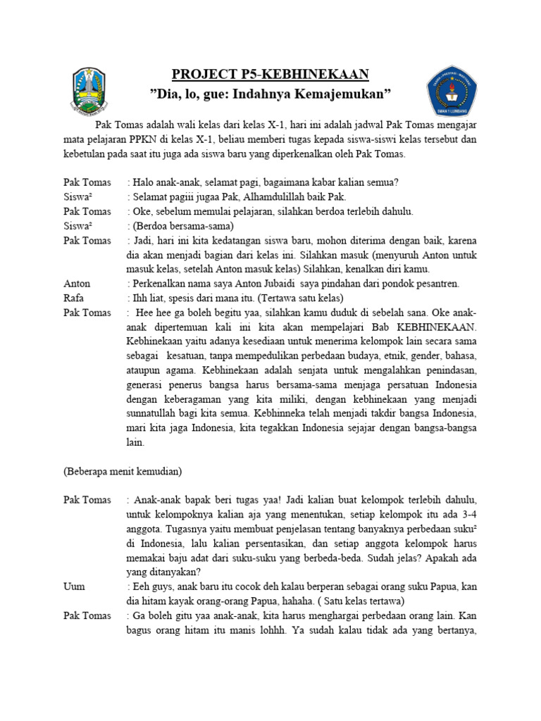 Dia, Lo, Gue X-1 - p5 - Kebhinekaan | PDF | Seni