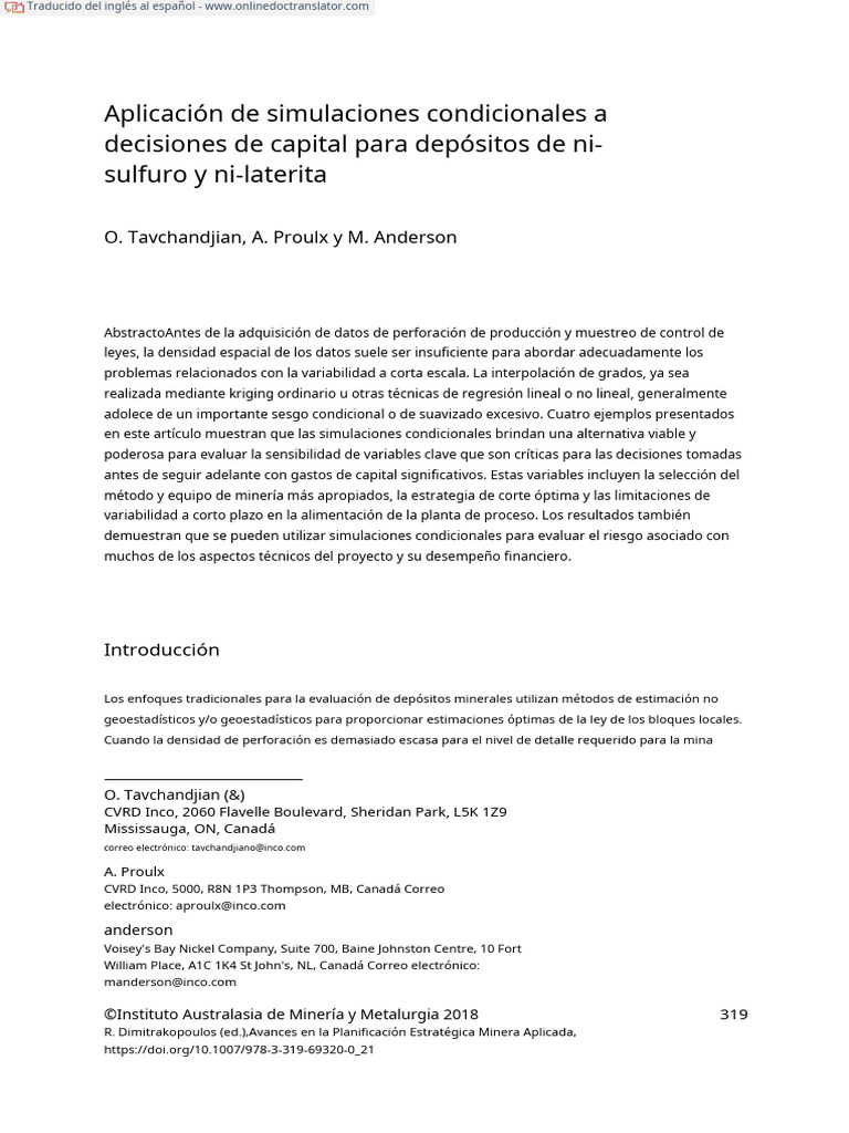 Lectura 02 - Simulation For Capital Decisions - En.es | PDF | Minería | Simulación