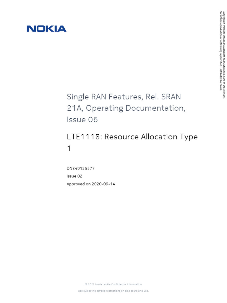 LTE1118 Resource Allocation Type 1 | PDF | Duplex (Telecommunications) | Lte (Telecommunication)