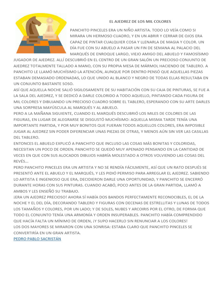 Ajedrez de Mil Colores para Niños | PDF | Ajedrez | Aprendizaje