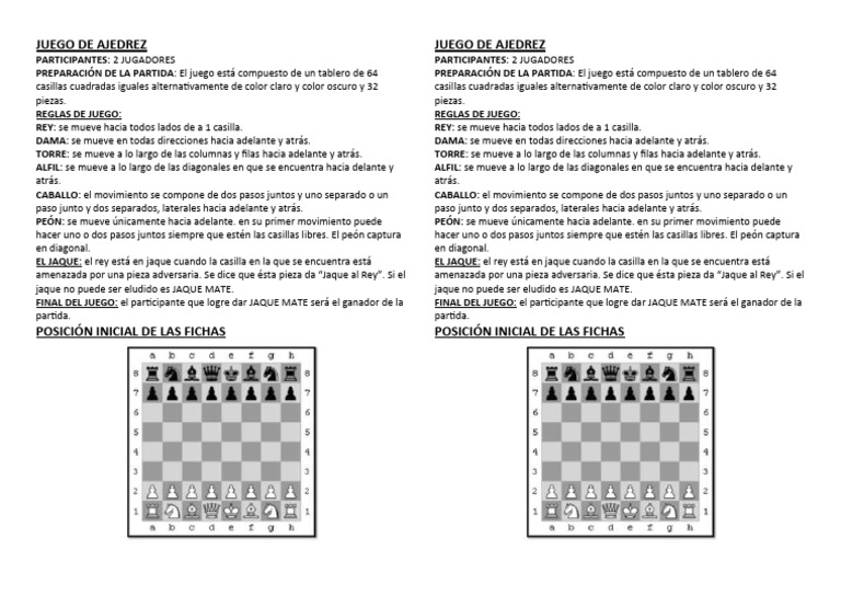 Reglamento Juego de Ajedrez | Descargar gratis PDF | Ajedrez | Juego de ...