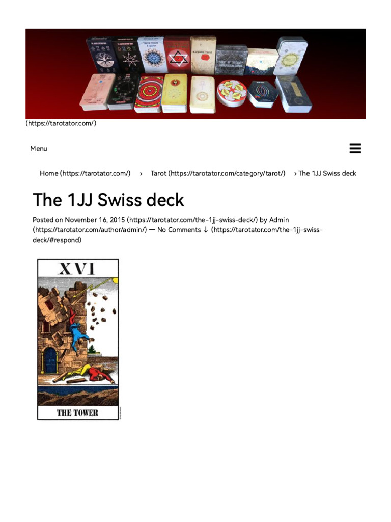 1JJ Swiss Tarot | PDF | Tarot | Playing Cards