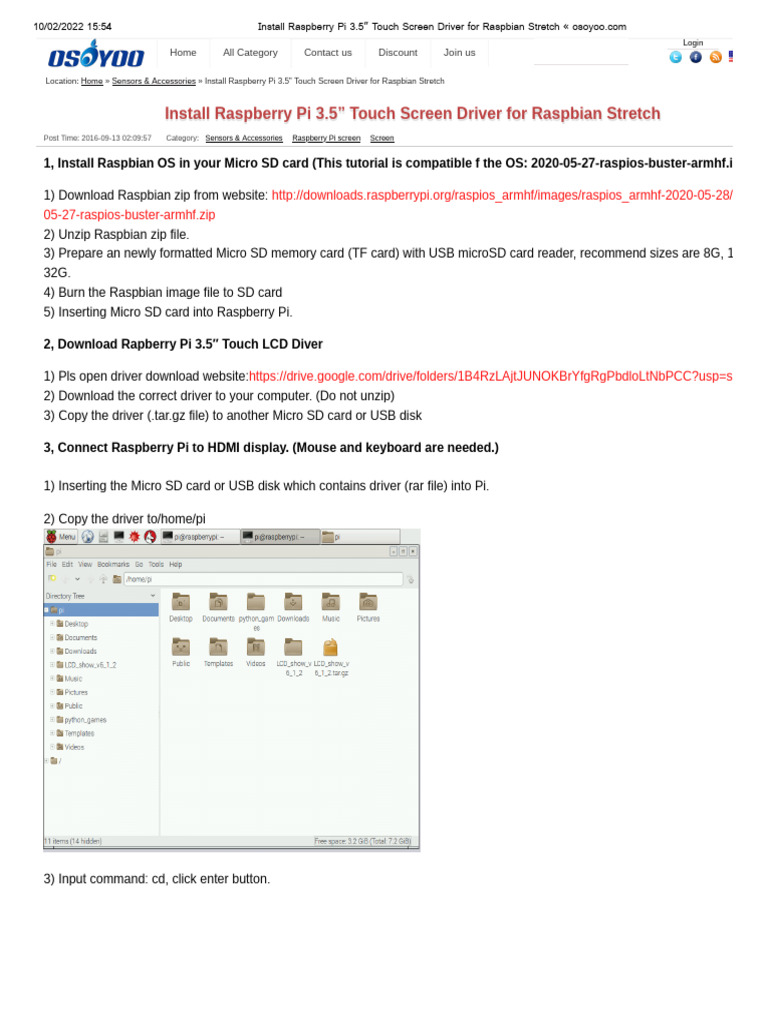 Install Raspberry Pi 3.5" Touch Screen Driver For Raspbian Stretch | PDF | Raspberry Pi ...