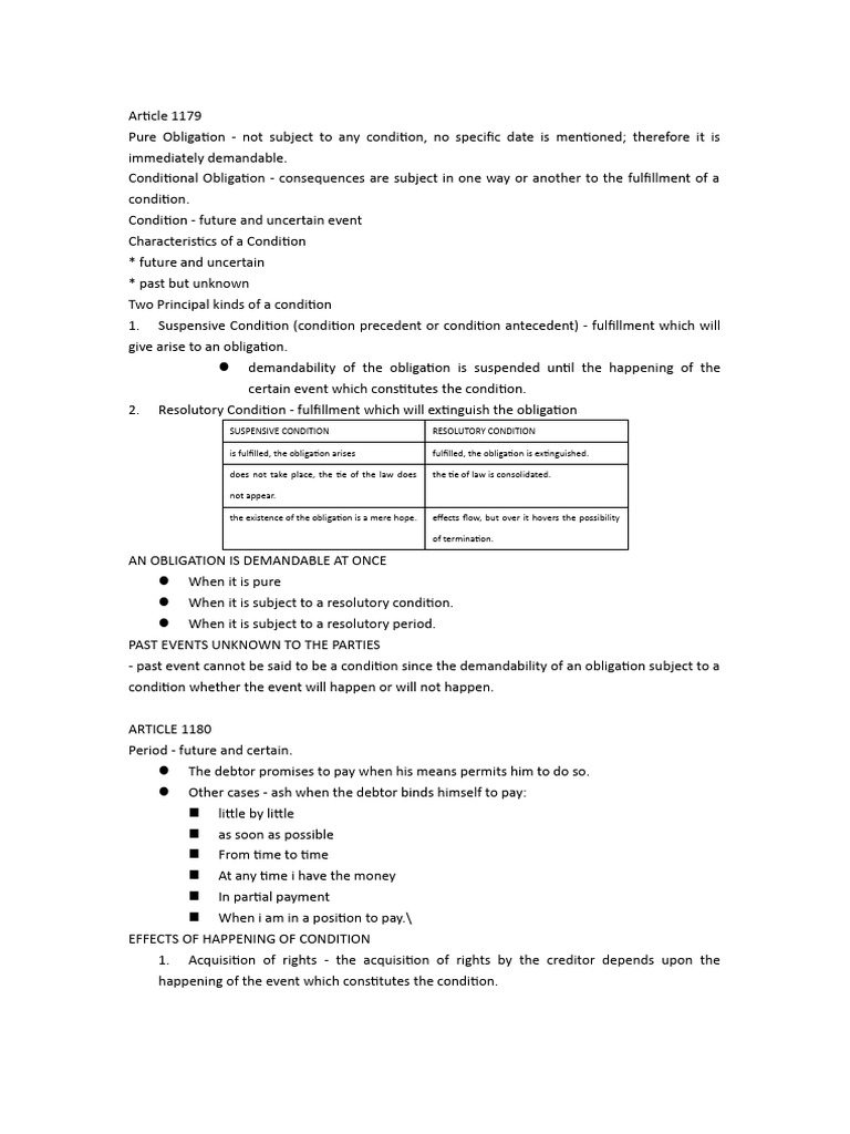 Article 1180 | PDF | Civil Law (Legal System) | Common Law