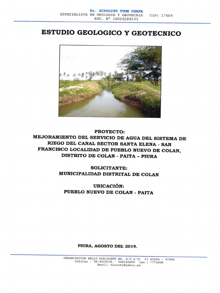 Estudio Geologico y Geotecnico 01 | PDF