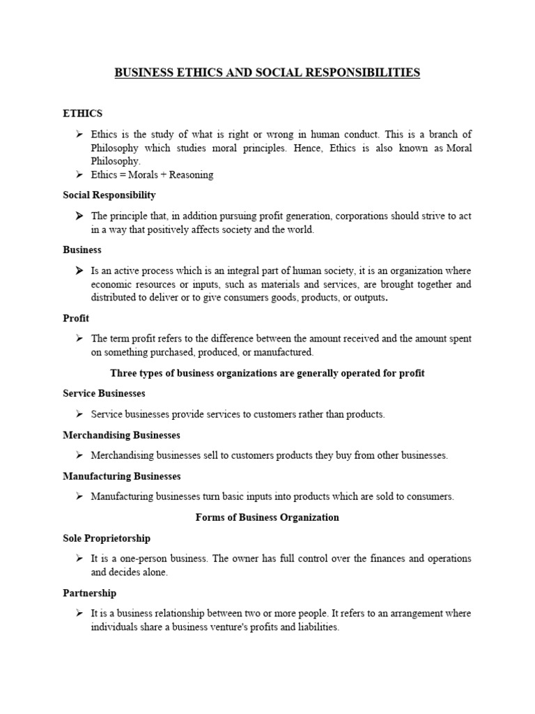 Business Ethics and Social Responsibilities | PDF | World Wide Web ...