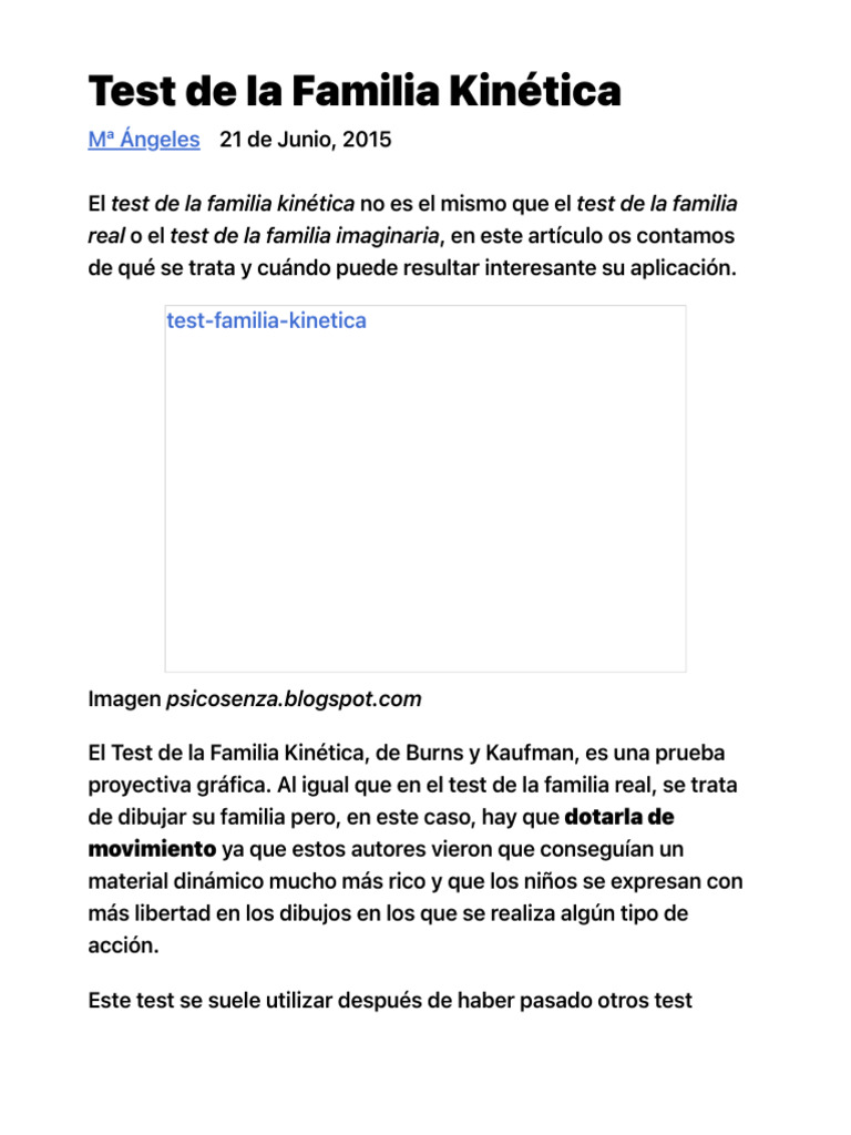 Test de La Familia Kinética | PDF