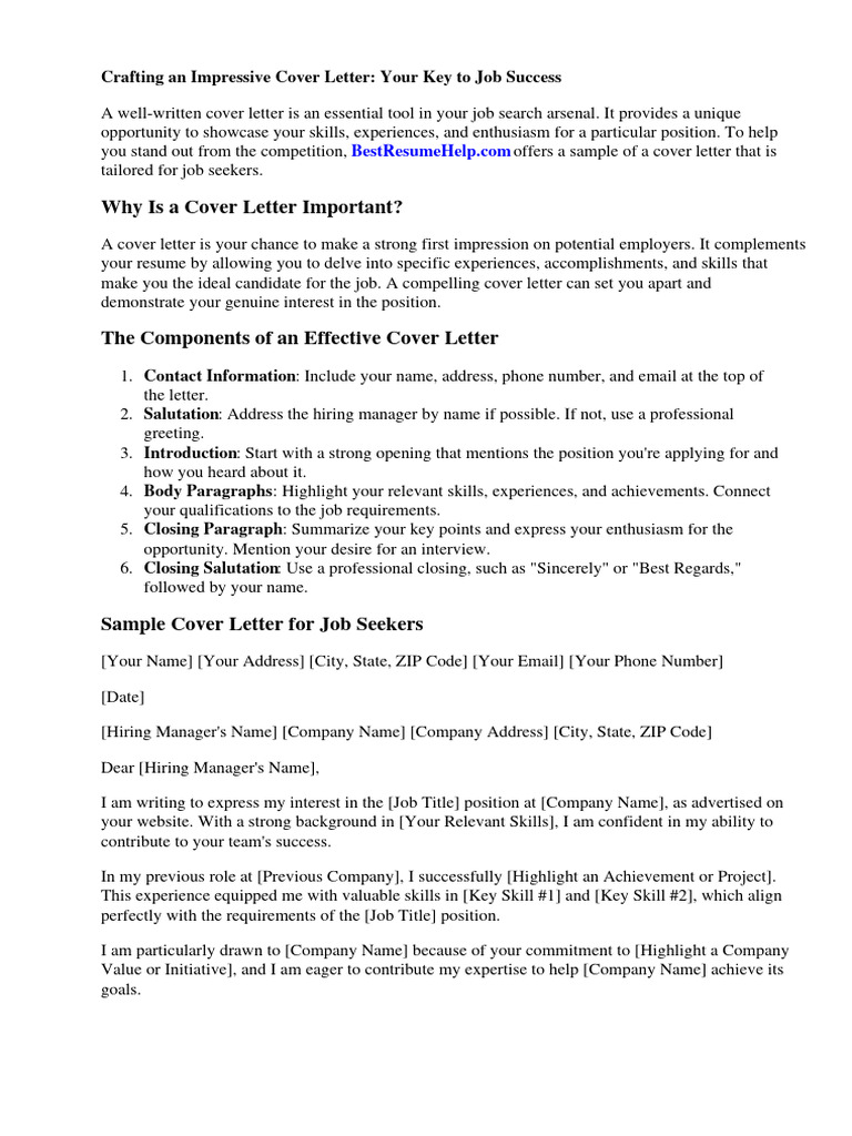 Sample of Cover Letter For Job Search | PDF | Résumé | Recruitment